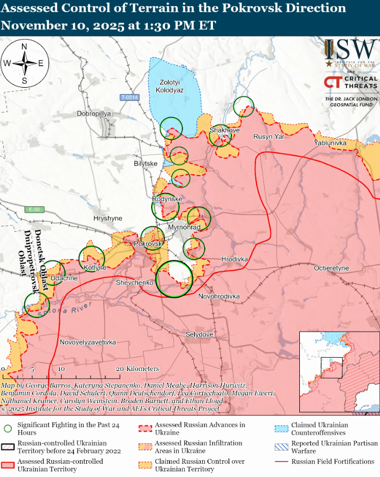 Ситуація в районі Покровська і Мирнограда складна, українські війська борються за утримання ...