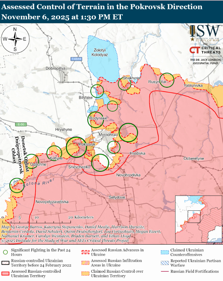 Россия усиливает присутствие своих войск на Покровском направлении – карта и анализ ISW | OBOZ.UA
